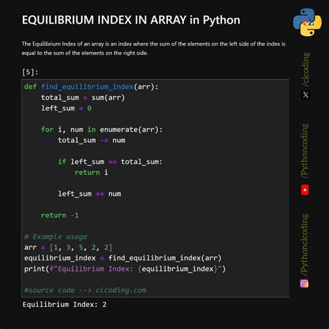 Python Coding On Linkedin Equilibrium Index In Array In Python D6e5rmtz