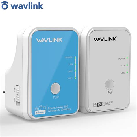 Wavlink 1 쌍 와이파이 전력선 이더넷 확장기 키트 어댑터 Av500 미니 Plc 어댑터 홈플러그 네트워크 전력선 어댑터 300mbps 네트워킹