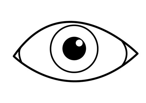 Coloring Page Of An Eye With A Large Pupil And Outline In A Simple Style