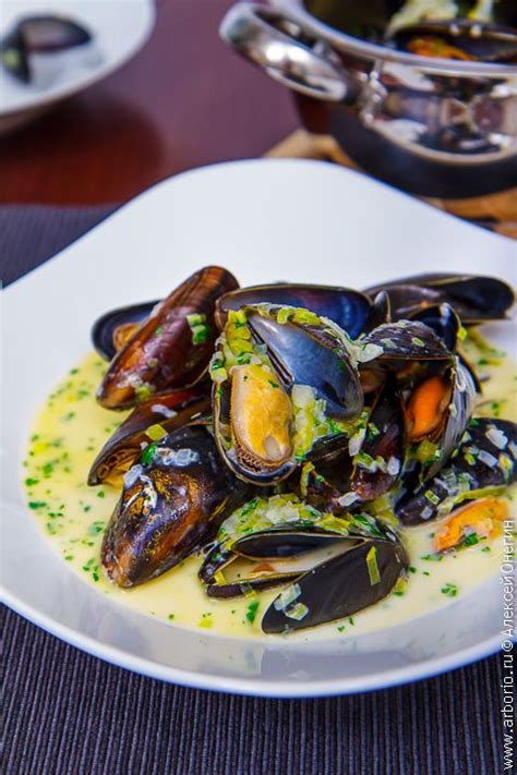 Мидии в сливочном соусе Еда Сливочные соусы Кулинария