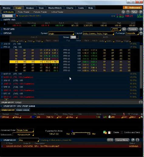 Thinkorswim Options Tab Demo YouTube