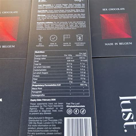 Lot 7024 Approximately 180 Bars Of Lust Sex Chocolate Made In Belgium