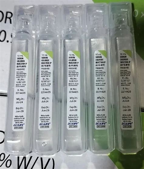 10ml Hypertonic Sodium Chloride Injection Strength 09 At ₹ 280box