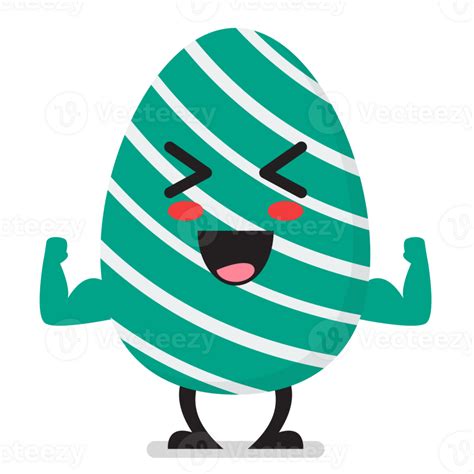 Strong Easter Egg Character Emoji Cartoon 23369175 Png