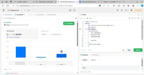 Farhan On Linkedin Day 1 Of Leetcode Problem Summary Problem No 1281 Title Subtract