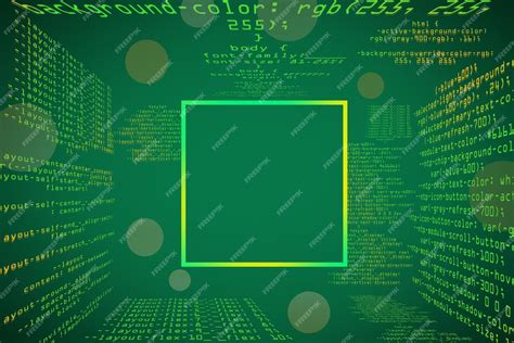 Premium Photo Abstract Glowing Green Coding Programming Background With Blank Square Mock Up