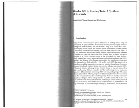 Pdf Gender Dif In Reading Tests A Synthesis Of Research