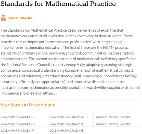Common Core Math Standards Math Standards For Common Core In Grades 3