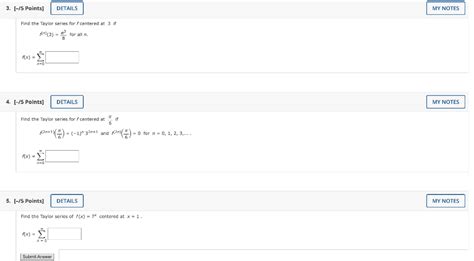 Solved Find The Taylor Series For F Centered At 3 If