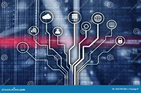 illustration telecommunication concept binary code on large data