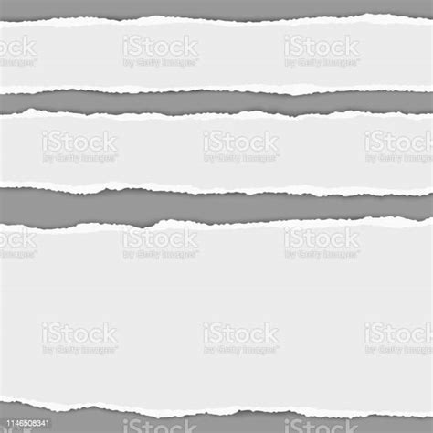 그림자 회색 배경에 배치 세 수평 찢어진 종이 줄무늬 벡터 현실적인 찢어진 종이 노트 0명에 대한 스톡 벡터 아트 및 기타 이미지 0명 3가지 개체 가장자리 Istock