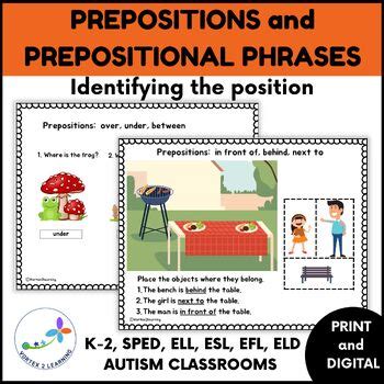Prepositions And Prepositional Phrases Identify The Position TPT