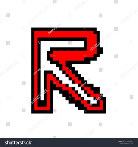 Vector Illustration Letter R Pixel Art Stock Vector Royalty Free 1267455472 Shutterstock