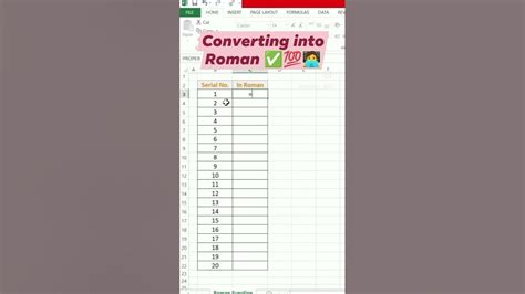 Convert In Roman Numbers 💯 Youtubeshorts Exceltraining Exceltips Exceltutorial