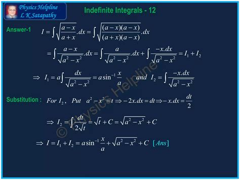 Indefinite Integrals 12 Ppt