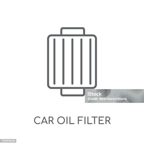 자동차 오일 필터 선형 아이콘입니다 자동차 부품 컬렉션에서 흰색 배경에 현대 개요 자동차 오일 필터 로고 개념 기계공에 대한 스톡 벡터 아트 및 기타 이미지 Istock