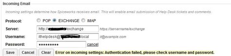 Unable To Configure Email Settings Spiceworks Support Spiceworks Community
