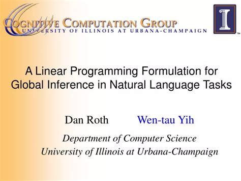 ppt a linear programming formulation for global inference in natural