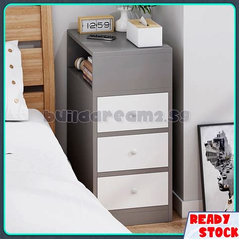 Bedside Table With Drawer Wood Bedside Cabinet Narrow Bedside Table Bedroom Nightstand Living