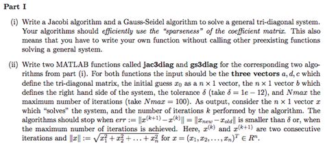 Part I I Write A Jacobi Algorithm And A