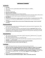Lab Report Template Pdf Lab Report Template Introduction 1 2 Heading Title A