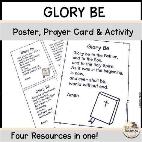 Glory Be Prayer Poster Prayer Cards And Activity Prayer Cards For