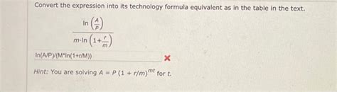 Solved Convert The Expression Into Its Technology Formula