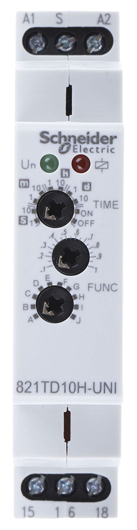 Schneider Electric SPDT Multi Function Timer Relay Interval 12 240V Ac Dc DIN Rail Mount