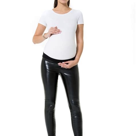 Shiny Maternity Tights Low Rise Maternity