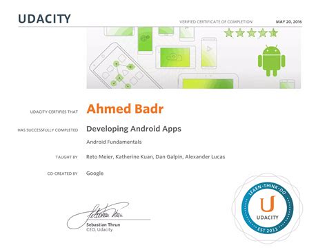 Udacity Certificate Ppt