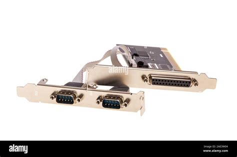 Electronic Collection Computer Digital Input Output Port Card Isolated On White Background