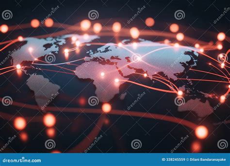 Digital Global Network Concept With A World Map Stock Illustration Illustration Of Global