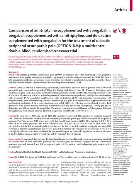 Pdf Comparison Of Amitriptyline Supplemented With Pregabalin Pregabalin Supplemented With