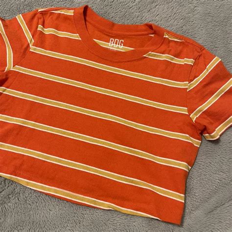 💛🧡 Stripped Crop Top 🧡💛 Super Cute Crop Top Worn Depop