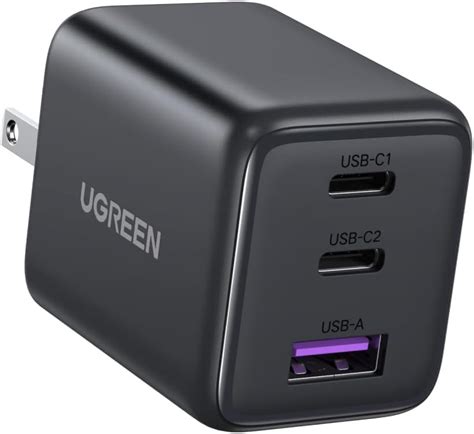 Ugreen 30w Dual Usb C Port Wall Charger 3 Ports Gan Material Pd Qc