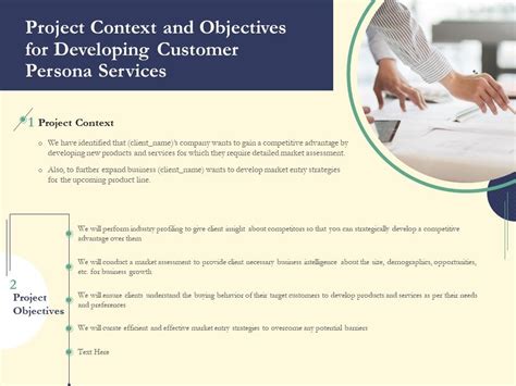 Project Context And Objectives For Developing Customer Persona Services Ppt Tutorials