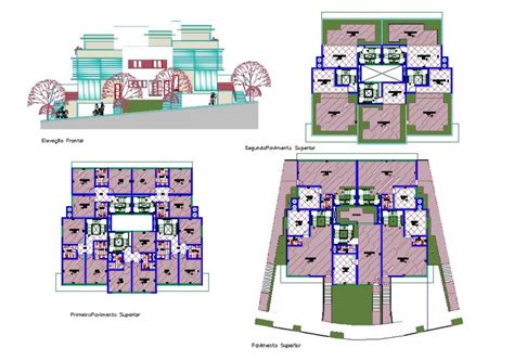 Plan And Elevation Detail Of Building Block 2d View Cad Construction Block Autocad File