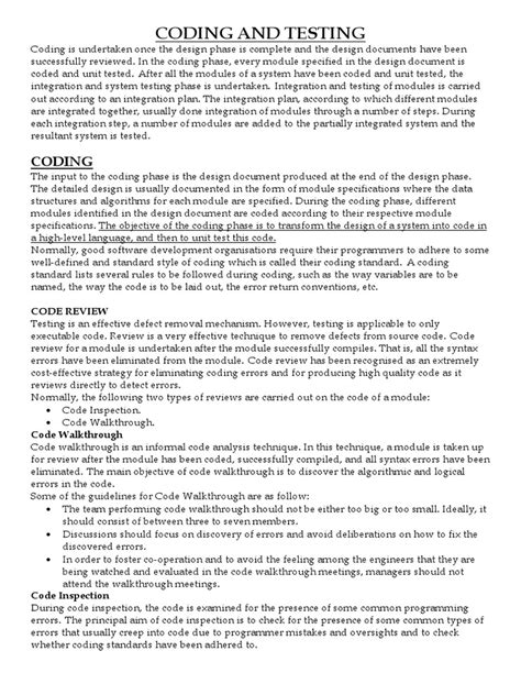 a comprehensive guide to software coding testing and documentation