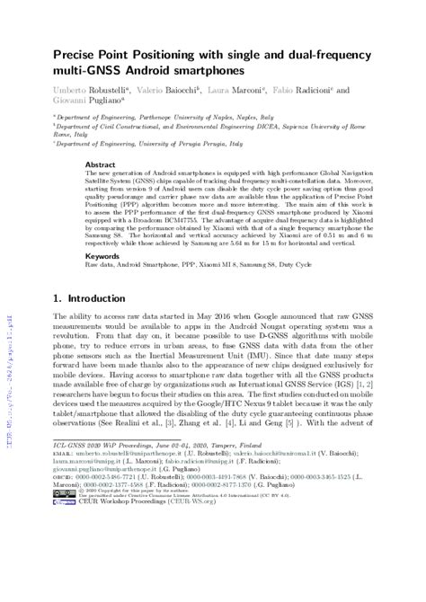 Pdf Precise Point Positioning With Single And Dual Frequency Multi Gnss Android Smartphones