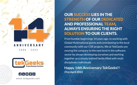 Kasun Gamage On Linkedin Happy 14th Anniversary Tekgeeks Humble