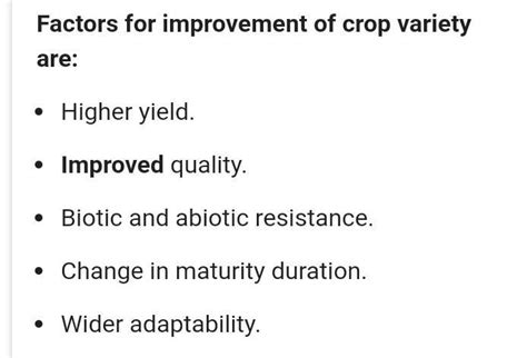 Why Is Crop Variety Improvement In Cultivation Describe The Important
