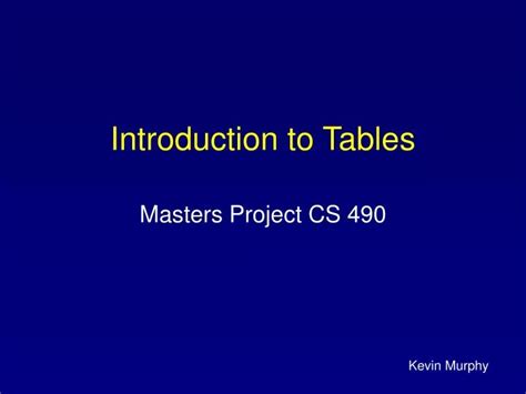 PPT Introduction To Tables PowerPoint Presentation Free Download ID
