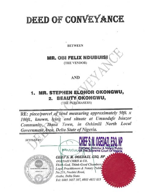 Deed Of Conveyance Pdf