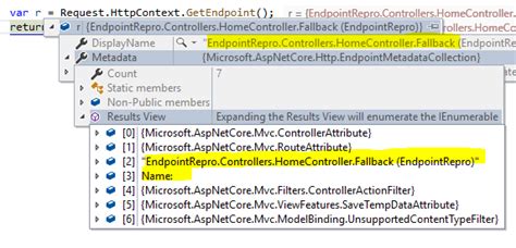 mvc endpoint routing is not passing custom metadata on fallback routes · issue 14679 · dotnet