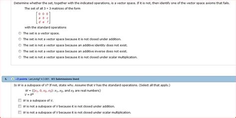 Solved Determine Whether The Set Together With The Chegg Com