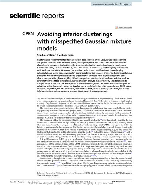 Pdf Avoiding Inferior Clusterings With Misspecified Gaussian Mixture