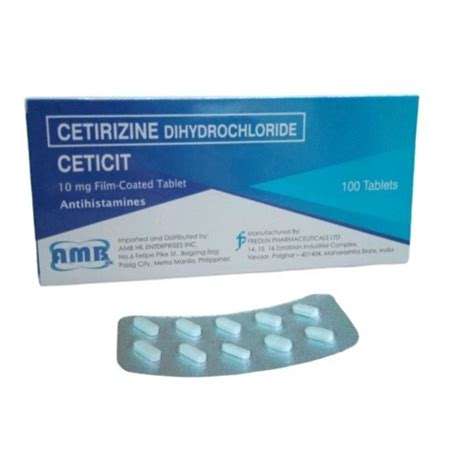 Cetirizine Ceticit 10mg Tablet Antihistamine For Allergy By 100s