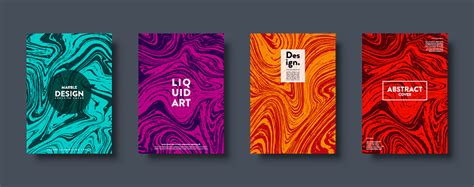 다채로운 추상 기하학적 배경 액체 동적 안감 그라데이션 파도 유체 대리석 질감 현대적인 커버 세트 Eps10 벡터 3차원 형태에 대한 스톡 벡터 아트 및 기타 이미지