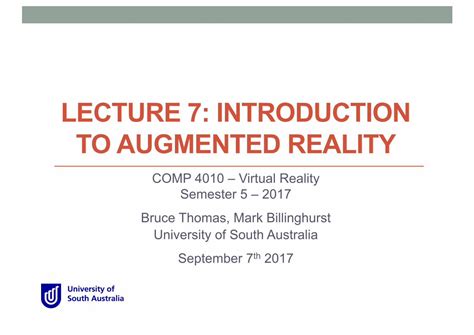 Pdf Comp 4010 Lecture 7 Introduction To Augmented Reality Dokumentips