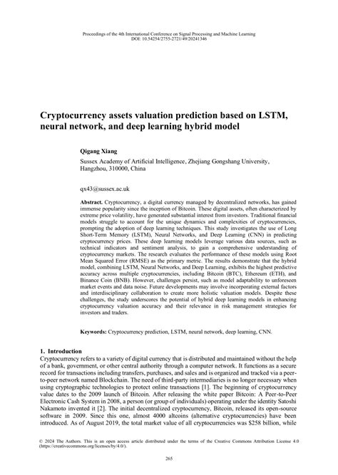 pdf cryptocurrency assets valuation prediction based on lstm neural